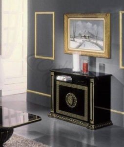 Versace Style Rosella Italian TV Unit | Black & Gold Colour